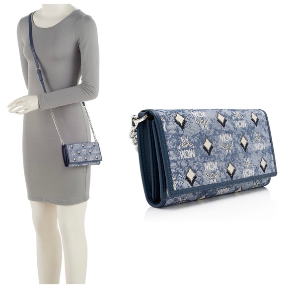 MCM | Bags | New Mcm Vintage Monogram Jacquard Aren Large Wallet On ...